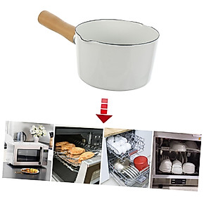 DOITOOL Sauce Pan Noodle Pot Baby Food Pan Kitchen Cookware Mini Soup Pot Enamel Saucepan Milk Heating Pot Cooking Utensils Infant Food Baking Pan Baby Food Cooking Pot
