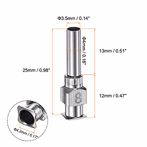 HARFINGTON 10pcs 8Gauge Stainless Steel Dispensing Needles, 1/2" All Metal Glue Needle Tube Blunt Tips Luer Lock for Thick Liquids, Ink, Glue, Lab Use