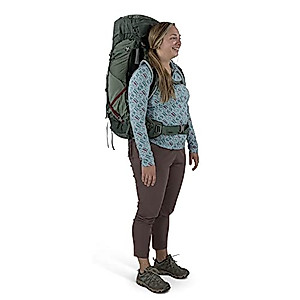 Osprey Aura AG LT 50L Women's Backpacking Backpack, Koseret/Darjeeling Spring Green, WM/L