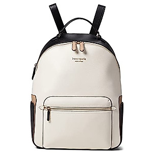 Kate Spade New York Hudson Color-Blocked Pebbled Leather Large Backpack Parchment Multi One Size