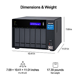 QNAP TVS-672XT 6 Bay Thunderbolt 3 NAS with 8GB RAM, 10GbE, M.2 PCIe Nvme SSD Slots
