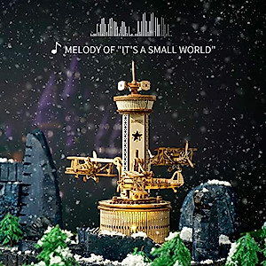 ROKR 3D Wooden Puzzle Mechanical Music Box,DIY Aircraft Model Kits to Build,Best Toy Gift for Kids/Teens/Adults on Birthday,Decoration for Room