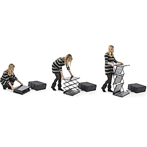 Displays2go Collapsible Magazine Holder, Multiple Pocket, Steel, MDF – Black (6LPBKTBK)