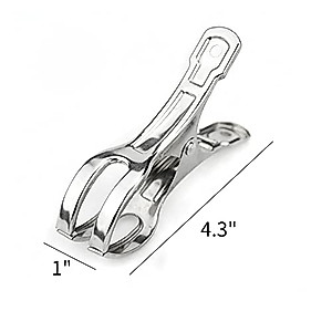 LINNNZI Greenhouse Clips, 4.3 inch Garden Clips, Stainless Steel Plant Clips Clamps with Strong Grip for Garden Hoops Film Row Cover Netting Towel Clothesline