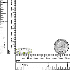 Gem Stone King 925 Sterling Silver Green Peridot Eternity Band Ring For Women (2.50 Cttw, Round Gemstone Birthstone, Available In Size 5, 6, 7, 8, 9)