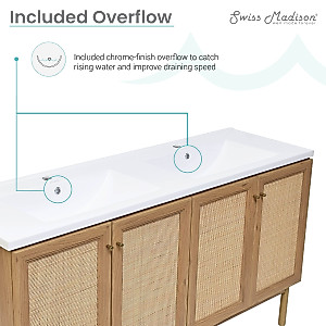 Swiss Madison - well made forever SM-BV666 Classe Bathroom Vanity, 60 Inch, Oak