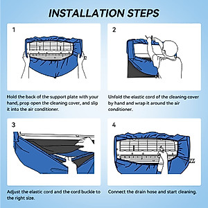 FavorCOOL Split Air Conditioner Cleaning Cover Kit, Waterproof Dust Washing Clean Protector Bag Wall Mounted AC Large Size Service Bag with 9ft Water Pipe for 18000-36000 Btu AC Unit