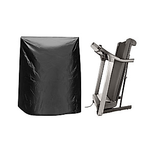 QWORK Black Treadmill Cover - Waterproof and Durable 46" L x 38" W x 66" H - Suitable for Most Folding Treadmills - Comes with Storage Bag