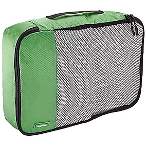 Amazon Basics 4 Piece Packing Travel Organizer Cubes Set - Medium, Green