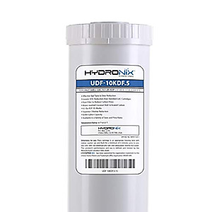 Hydronix UDF-10KDF.5 Chlorine, CTO, Heavy Metals, Bacteria & Scale Reduction Water Filter with 1/2 lb KDF, 2.5" x 10"