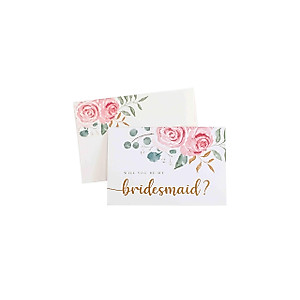 GSM Brands Bridesmaid Proposal Cards with Maid and Matron of Honor (10 Cards with Envelopes - 8x Bridesmaid and 1x Maid and Matron)