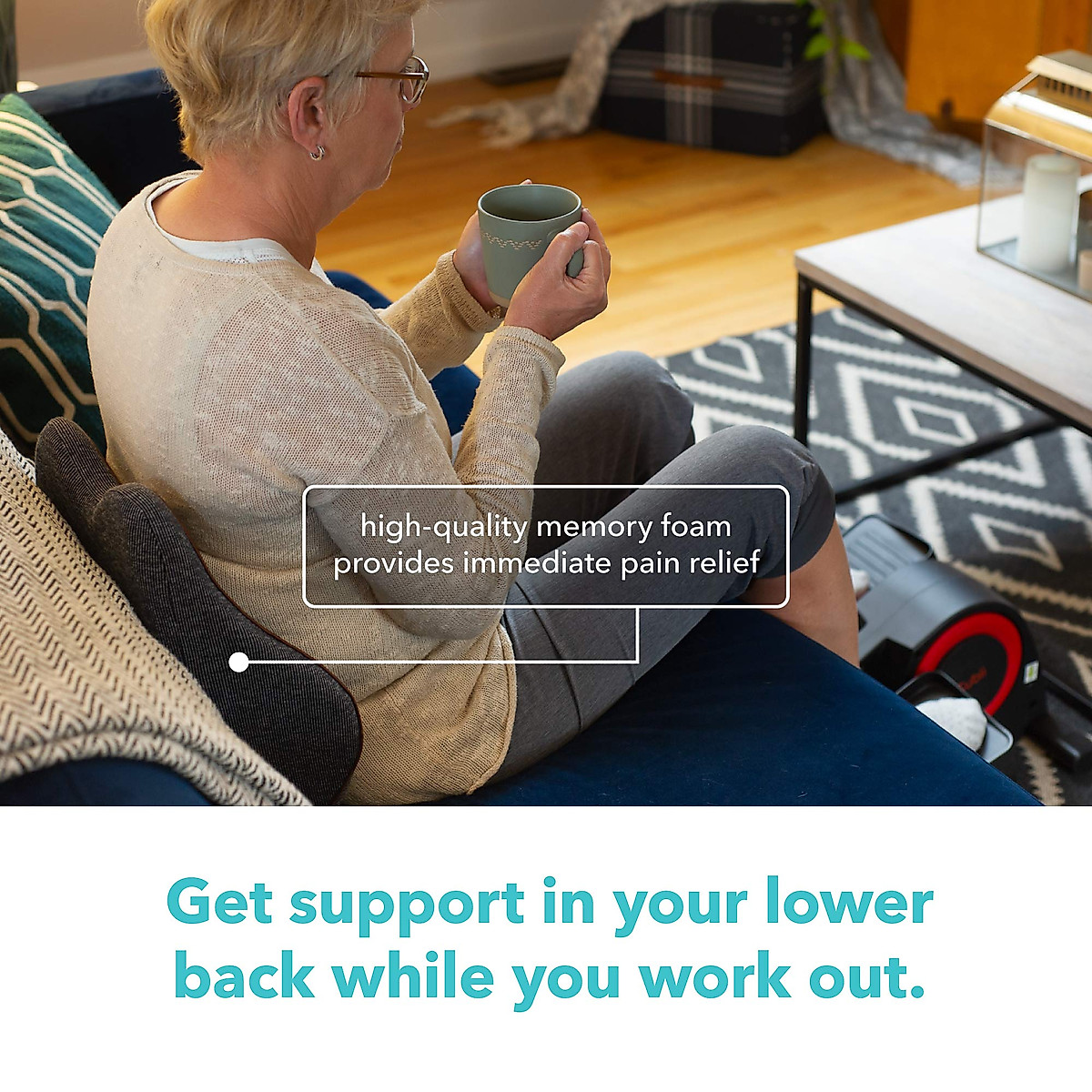 Cubii Cushii Back Support Cushion for Back and Lower Back Pain Relief - Universal Fit for Desk, Office, Kitchen Chairs, Couch Cushions with Advanced Back Lumbar Support