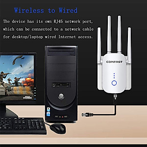 1200Mbps WiFi Range Extender Repeater, Coverage Up to 3000 sq.ft and 25 Devices, 2.4&5GHz WiFi Extender Signal Amplifier with 5 Working Modes