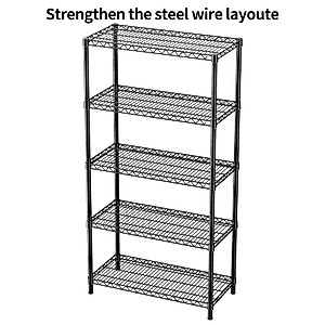 SINGAYE 5 Tier Adjustable Heavy Duty Storage Shelving Unit 1750LBS Shelves 18"D x 36"W x 71"H Black Industrial Garage Organizers