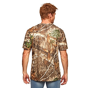 Realtree Men's Essential Camo Lightweight Performance Short Sleeve Shirt (RT Edge, Large)