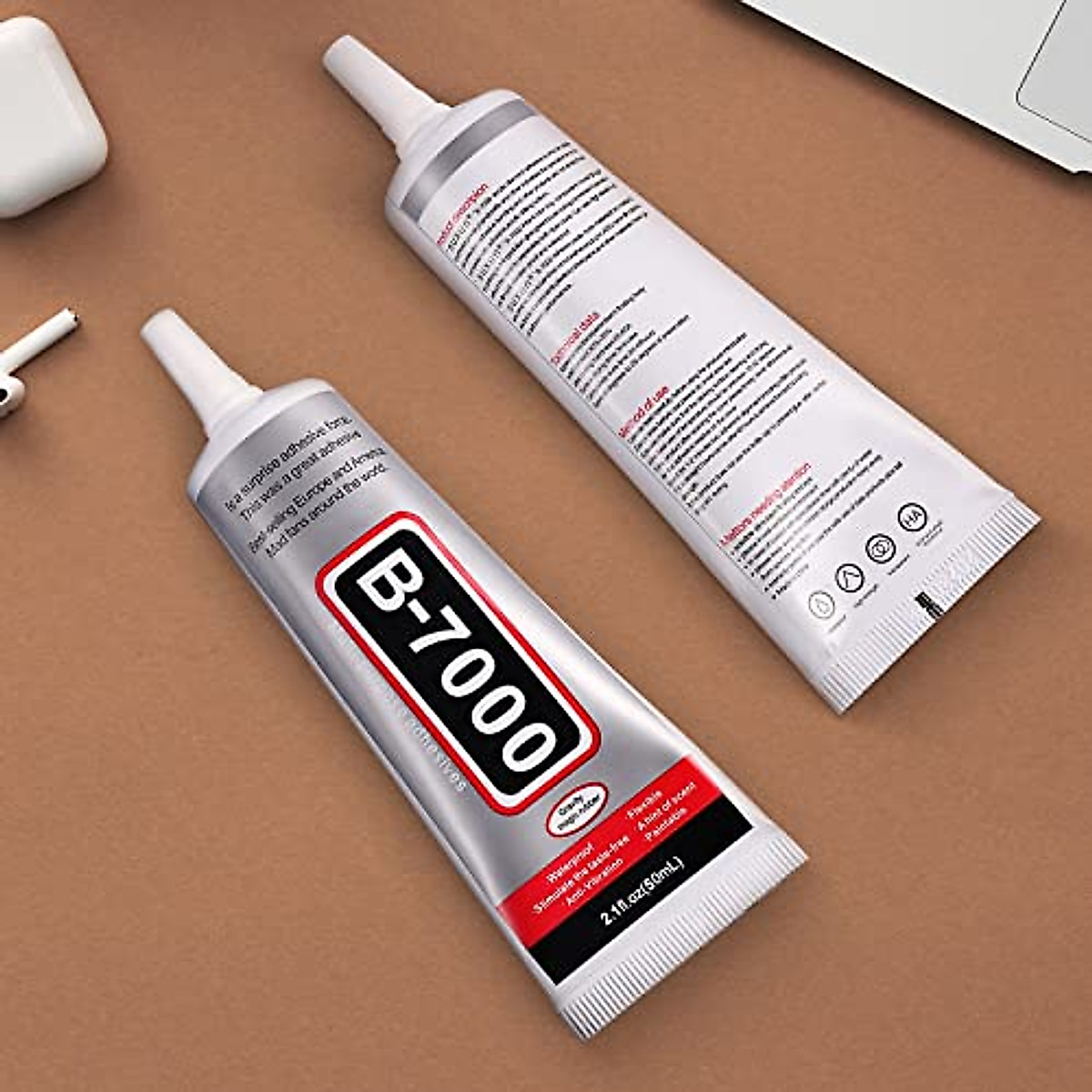 B-7000 50ml Glue with Precision Tips Adhesive Glue for Craft DIY Jewelry Phone Screen Repair RC Tires Paste 2 Pack
