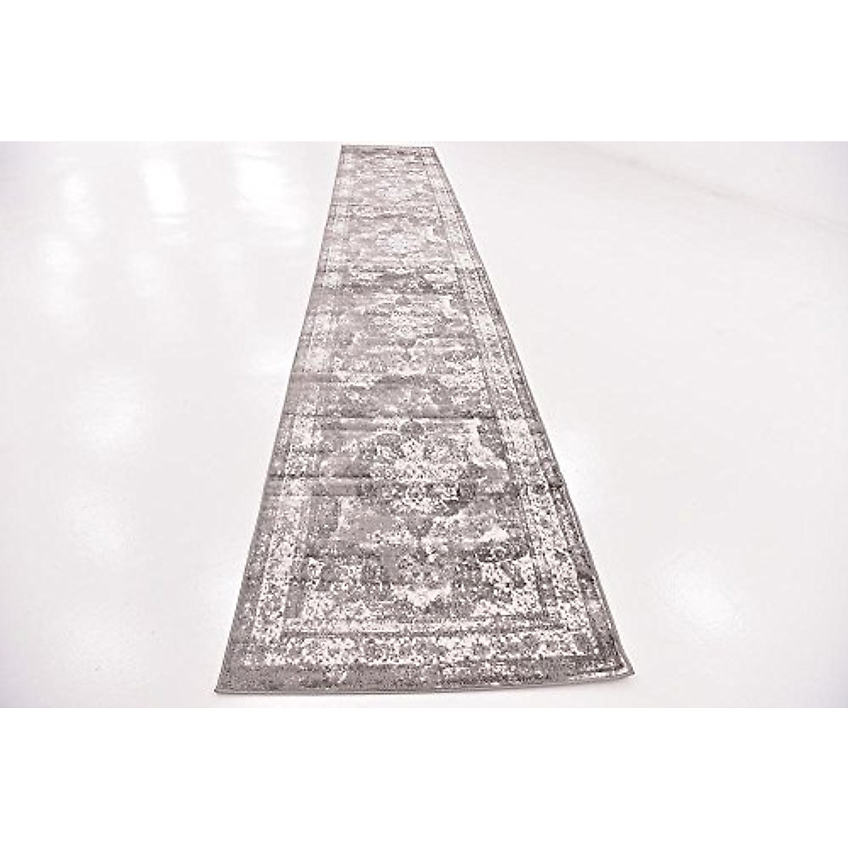 Unique Loom Sofia Collection Area Rug - Salle Garnier (3' 3" x 19' 8" Runner, Gray/ Ivory)