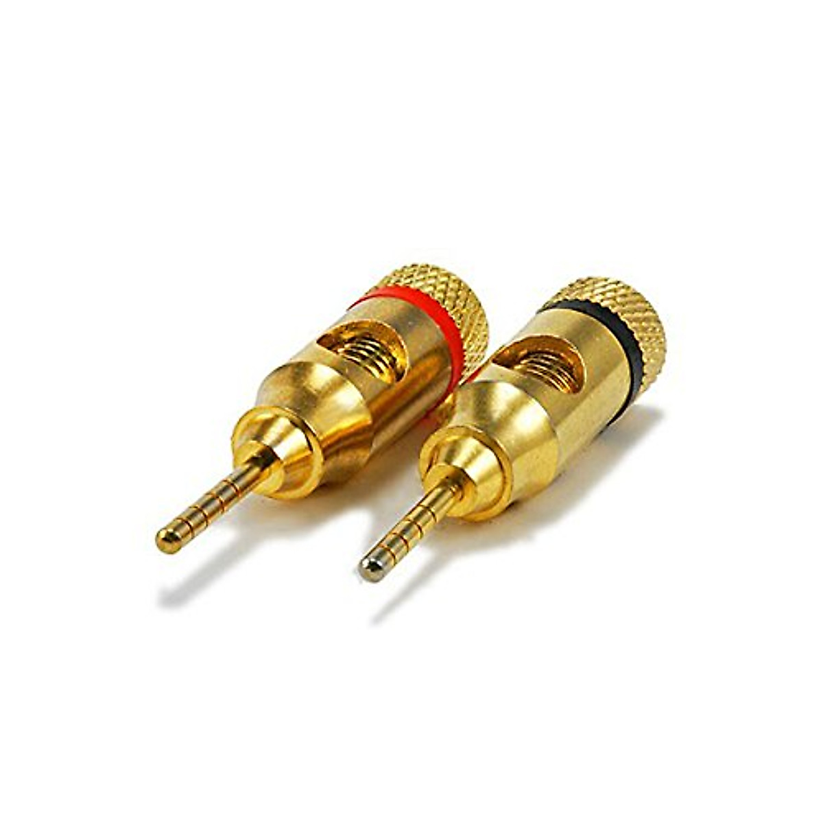 Monoprice 24k Gold Plated Speaker Pin Plugs, Pin Screw Type (1 Pair)