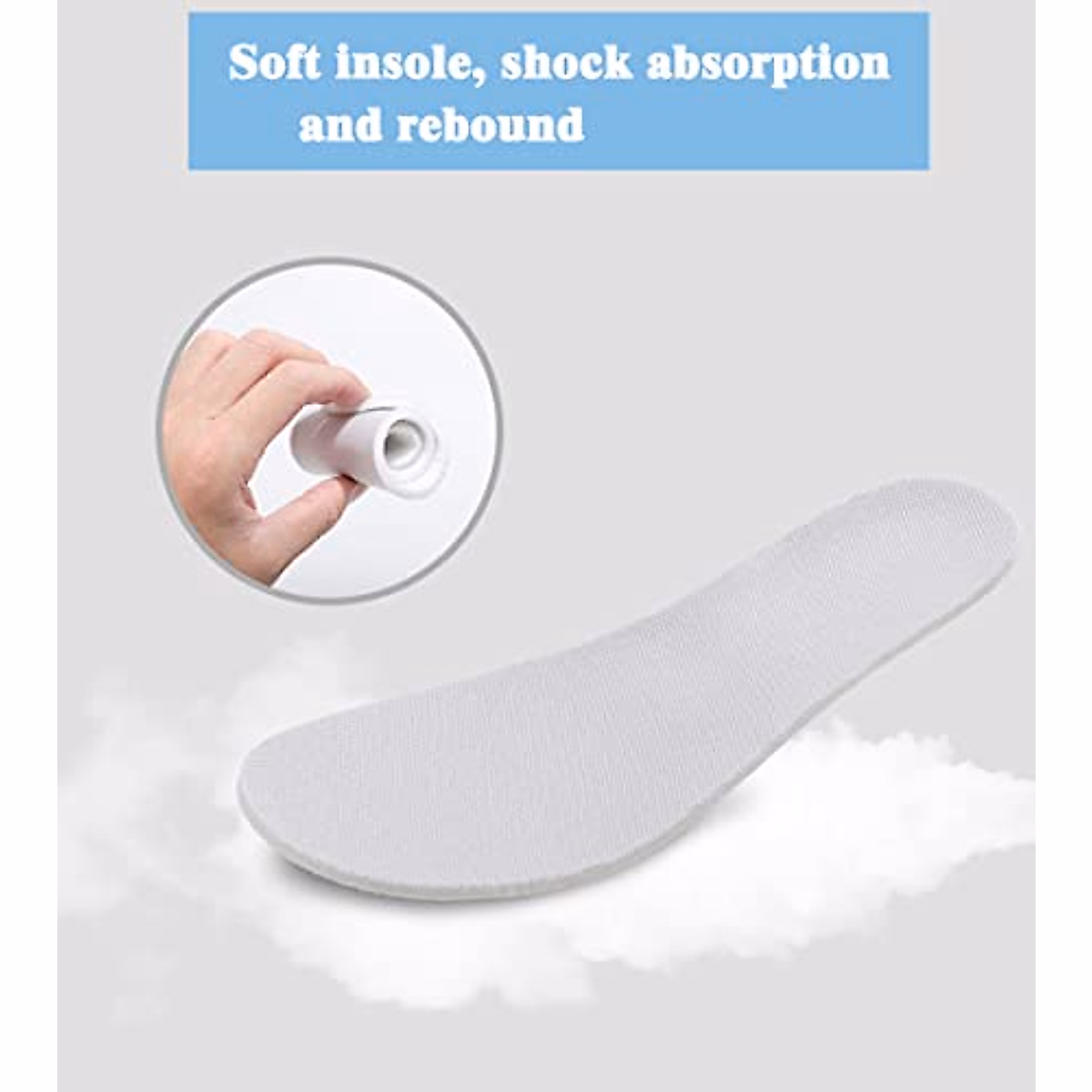 JITUUE Women's Comfort Shoes Adjustable Breathable Air Cushioned Insoles Wedges Slip-on Sport Walking Sneakers Fitness Casual Shoes with Eyelets(White,US 7