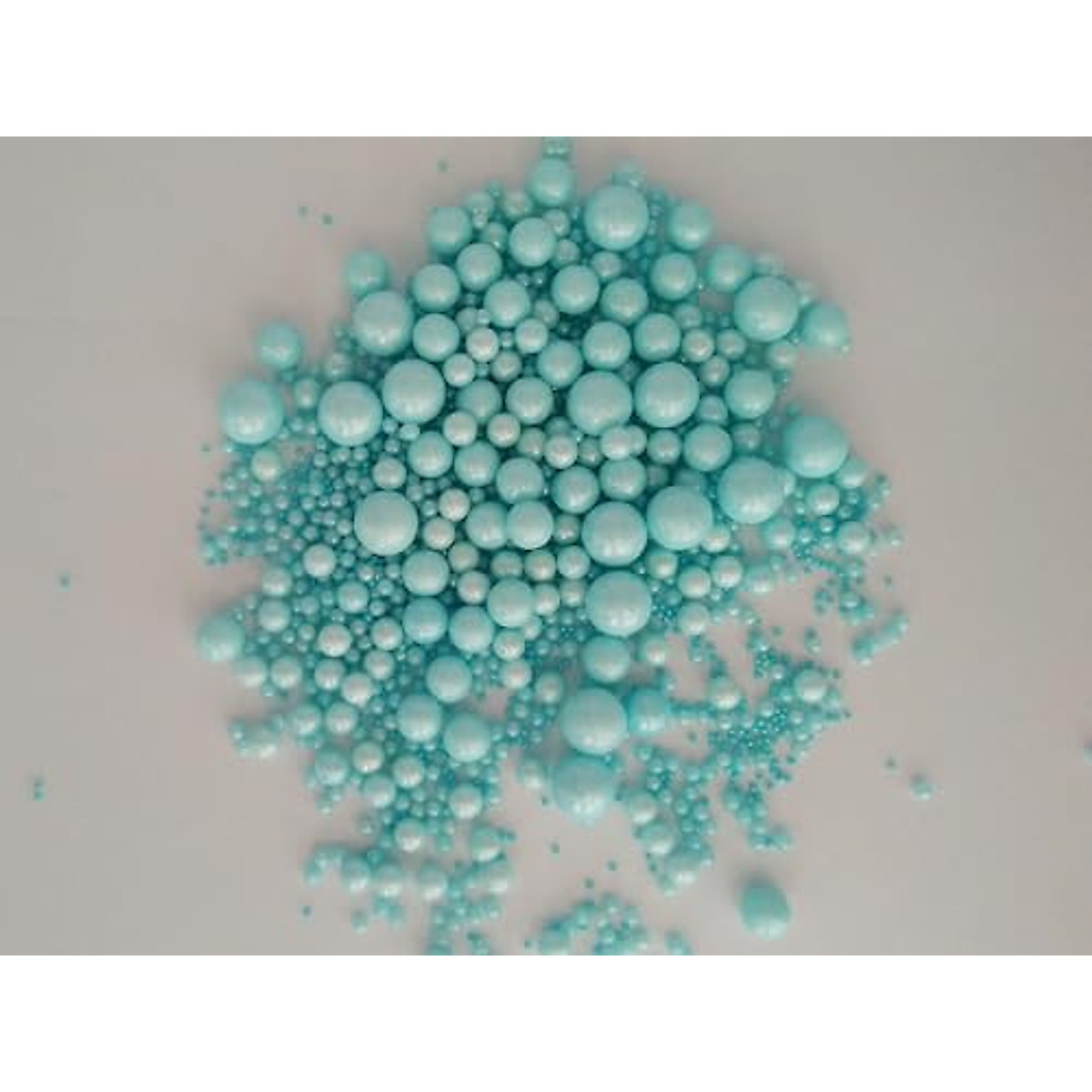 Edible Blue Pearls Sugar Sprinkles 120g/4.23 oz, Mix size Candy Pearl for Cake Decorating and Cupcake Toppers, Cookie Decorations Topping, Wedding Shower Party Valentines Halloween Christmas