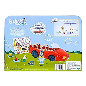 Bluey Vehicle and Figure Pack, Escape Convertible with 2.5 inch Exclusive Figure, 4 Accessories and Sticker Sheet