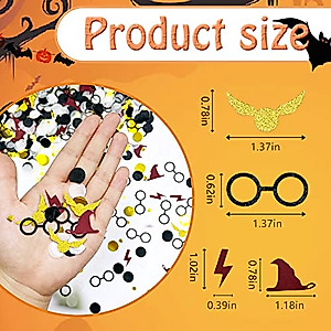 Wizard Table Confetti Glitter Red White Black and Gold Confetti for Tables Baby Shower Confetti for Tables Wizard Party Decorations Foil Confetti Bulk for Wizard Themed Party Favors Supplies