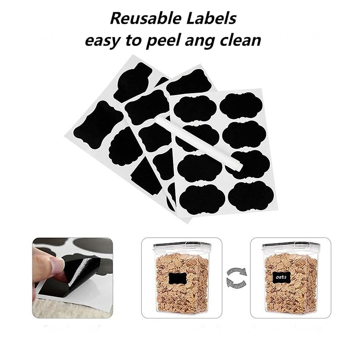 MLDDSEP Airtight Food Storage Containers Set 24pcs Plastic Kitchen and Pantry Organization Canisters for Cereal (Transparent-32pcs)