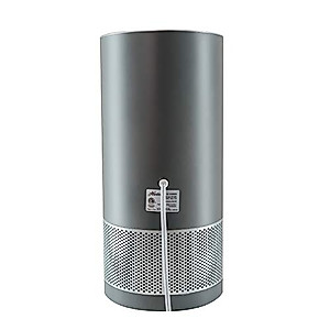 Hunter HP400 Round Tower Air Purifier for Small Rooms Features EcoSilver Pre-Filter, True HEPA Filter, Multiple Fan Speeds, Soft Touch Digital Control Panel, Sleep Mode, Timer, Accent Light