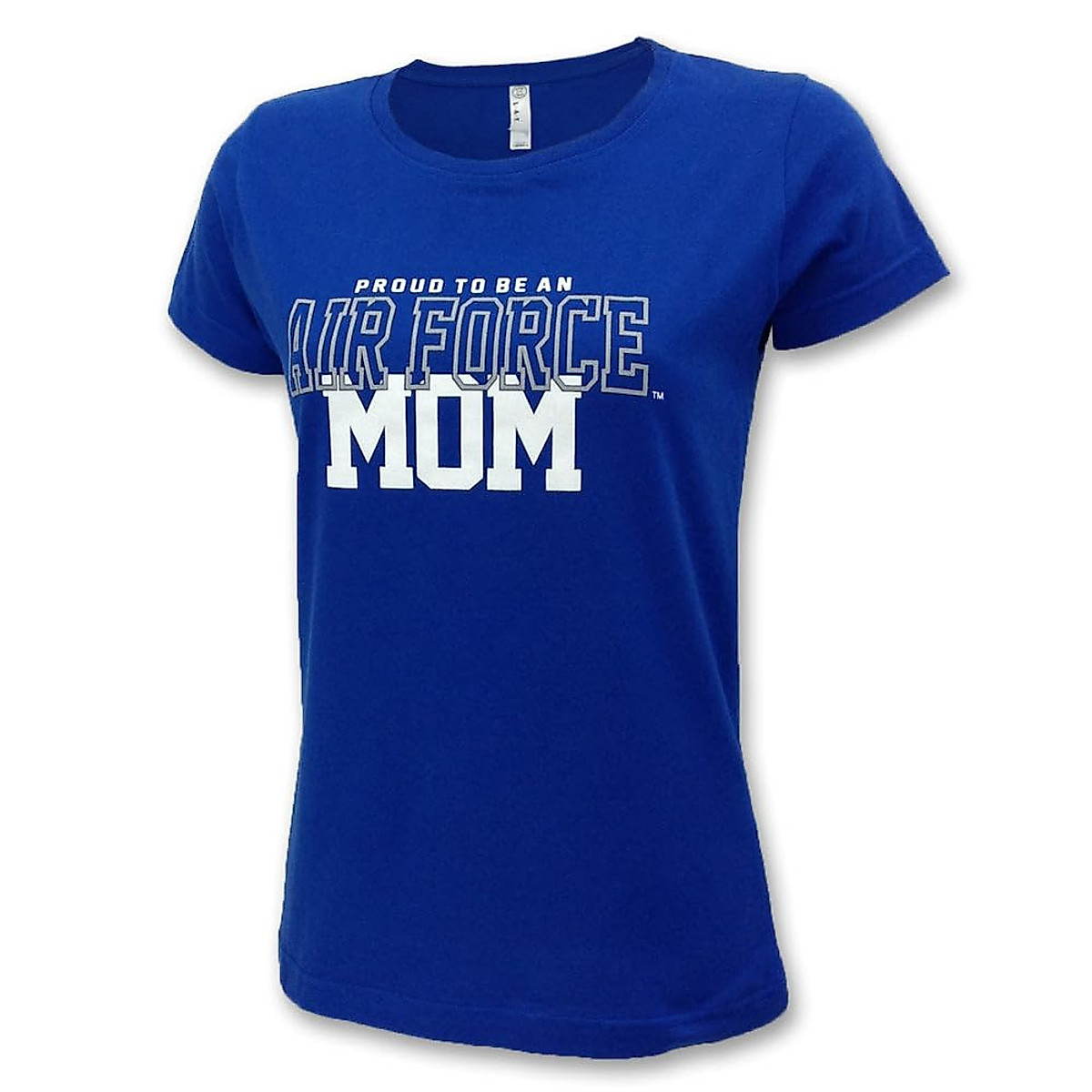 LADIES PROUD TO BE AN AIR FORCE MOM T, Blue, XL