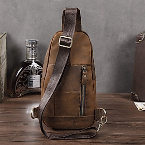 Le'aokuu Mens Outdoor Casual Travel Hiking Crossbody Chest Sling Bag One Shoulder Strap Bag Backpack Men