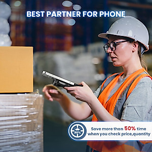 Eyoyo Bluetooth QR Code Scanner, 2D Wireless Back Clip Phone UPC USB Barcode Scanner Reader with Battery Level Indicator Compatible with 4.7"-7.2" Android Phone, iPhone for Book Library Inventory