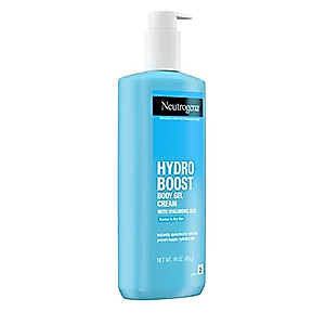 Neutrogena Hydro Boost Body Moisturizing Gel Cream with Hyaluronic Acid, Non-Greasy & Fast Absorbing, Lightweight Hydrating Body Lotion for Normal to Dry Skin, Paraben- & Dye-Free, 16 oz