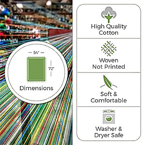 Pure Country Weavers Geometric Lines 1 Blanket by JJ Design House - Gift Tapestry Throw Woven from Cotton - Made in The USA (72x54)