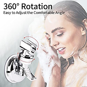 erduoduo Shower Head Holder,Handheld Shower Head Holder with Suction Cup,Adjustable Shower Head Holder for Wall(Silver-1pcs)