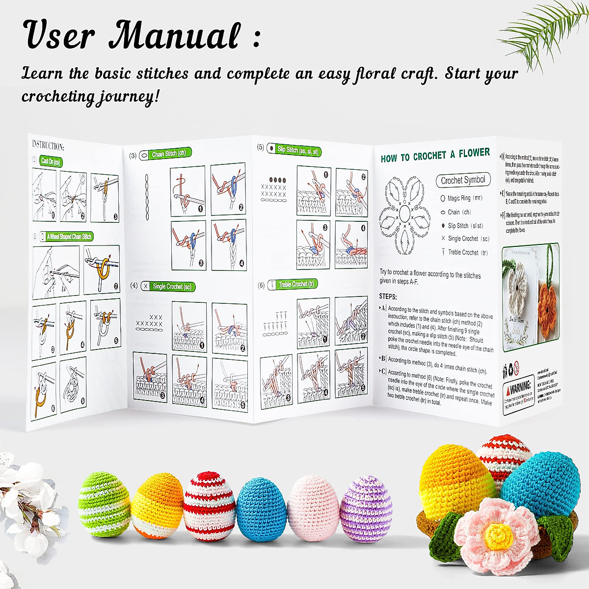 113 Piece Crochet Kit with Yarn Set–1600 Yards Assorted Yarn for Knitting and Crochet, 73PCS Crochet Accessories Set Including Ergonomic Hooks, Knitting Needles & More Ideal Beginner Kit