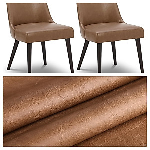 Premium Faux Leather Upholstery Fabric 1.2mm Thickness，Waterproof Upholstery Leather Distressed Bark Fabric(Light Brown,Pre-Cut 36"x54")