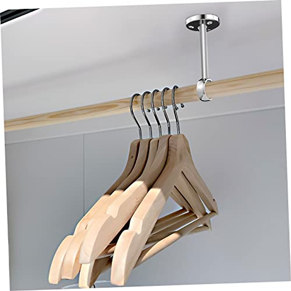 DECHOUS 8pcs Clothes Rail Flange Metal Curtain Rod Curtains Holders Shower Curtain Rod Holder Ceiling Rod Brackets Closet Rod End Curtain Pole Ceiling Brackets Wardrobe Pole Brackets
