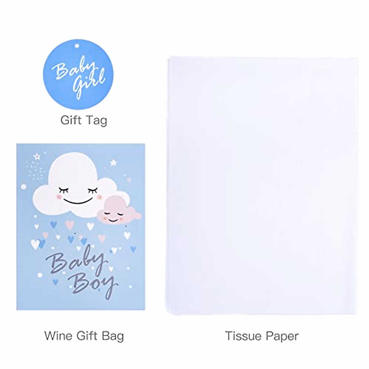 MAYPLUSS 16" Extra Large Gift Bag with Greeting Card and White Tissue Paper - Baby Boy 3D Making Design
