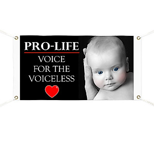 CafePress Pro Life Voice for The Voiceless Vinyl Banner, 44"x30" Hanging Sign, Indoor/Outdoor