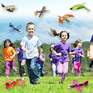 HAPTIME 60 Pcs Foam Airplanes Party Favors for Kids - Glider Planes, Paper Airplanes Kit for Ages 3-5, Bulk Toys, Goodie Bag Stuffers, Carnival Prizes in Bulk