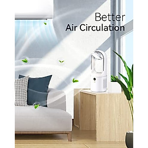 Desk Fan, 6 Speed Battery Operated Fan & Lamp 2 in 1 Bladeless Fan, Stylish 13 Inch Table Fan with LED Power Display, Type C Portable Fan with Natural Wind for Bedside Home Bedroom Office Summer Gift