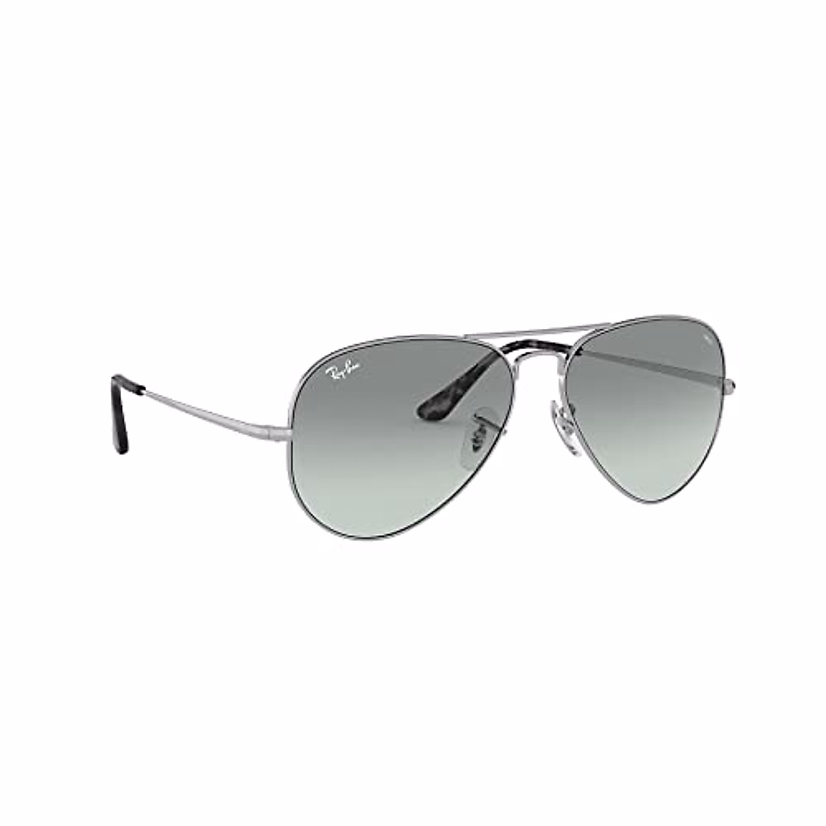Ray-Ban RB3689 Aviator Metal II Evolve Polarized Sunglasses, Silver/Photochromic Azure Gradient Blue, 58 mm