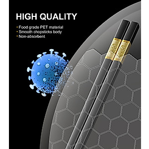 LOROTOCO 100 Pairs Fiberglass Chopsticks | Reusable | Dishwasher Safe | Bulk | Adults | Commercial - （9.45in）
