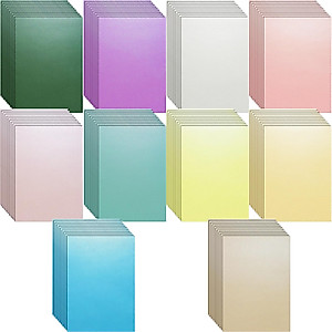 Yeaqee 100 Sheets Shimmer Cardstock Metallic Cardstock Paper 8.5 x 11 Inch 250GSM 90LBS Thick Double Sided Glitter Pearlescent Paper Colorful Paper for Invitations Weddings Parties Showers, 10 Colors