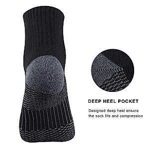 Heatuff 12 Pairs Men's Cotton Performance Athletic High Ankle Extra Heavy Cushion Quarter Socks