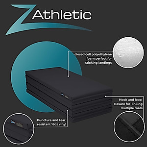 Z Athletic Folding Mat for Gymnastics and Tumbling, Grey, 4 Ft x 12 Ft x 2 In