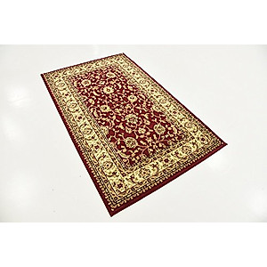 Unique Loom Voyage Collection Traditional Oriental Classic Intricate Design Area Rug (3' 3 x 5' 3 Rectangular, Red/Gold)
