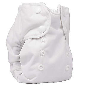 No Prep Cloth Diaper for Newborns – Smart Bottoms Born Smart 2.0 – Natural Fiber Interior (White)