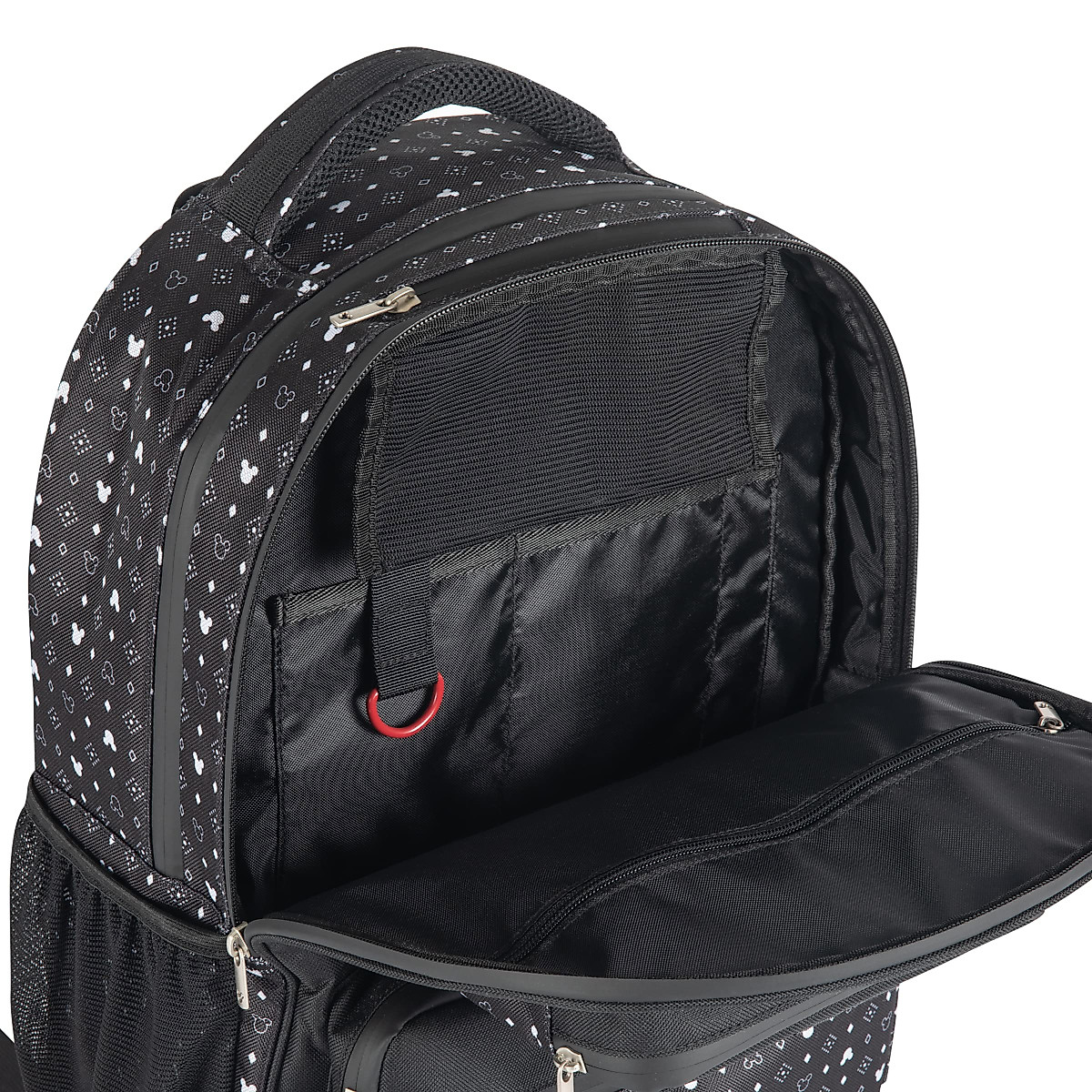 ONIVA - a Picnic Time brand - Disney Classic Mickey Mouse Park Tripper Day Bag - Cooler Backpack - Soft Cooler Backpack - Insulated Lunch Bag, (Black with White Pattern)