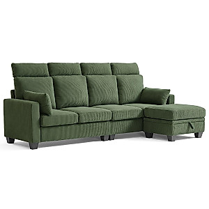 CHIC HOUSE Sofa Headrest Module for Kaleido Sectional Sofa, High Back Support for The Neck and Head, 2-Piece Set with Corduroy, Durable Metal Frame